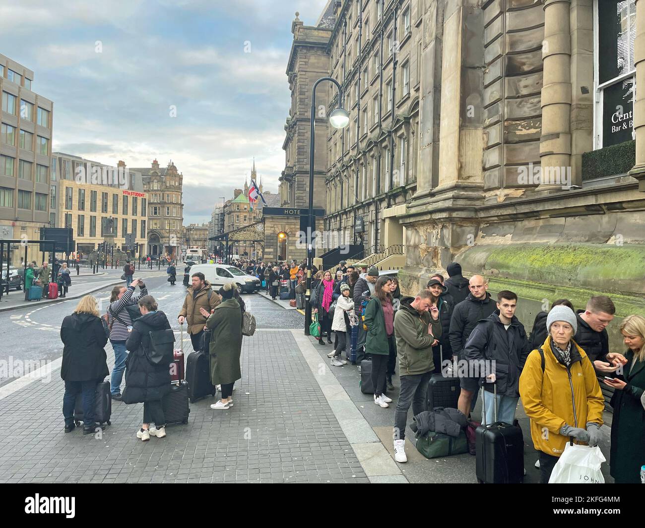 Hundreds of rail passengers queue outside Newcastle train station for ...