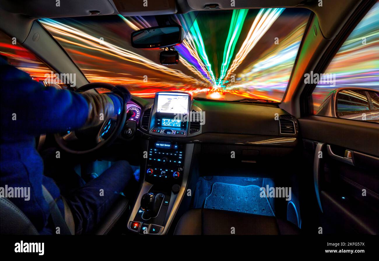 Car light painting hi-res stock photography and images - Alamy
