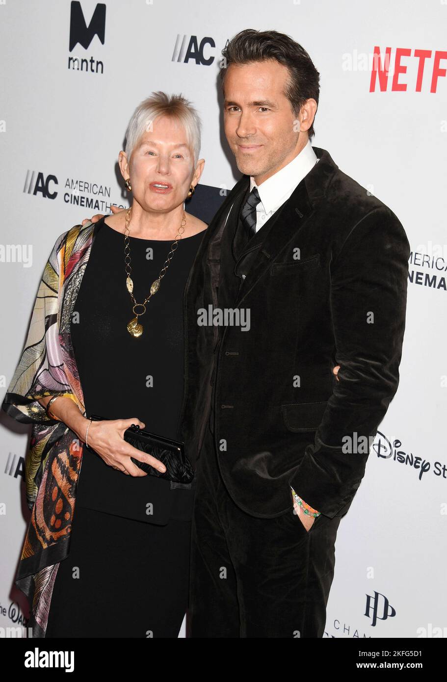 BEVERLY HILLS, CALIFORNIA - NOVEMBER 17: Tammy Reynolds, honoree Ryan Reynolds attends the 36th ...