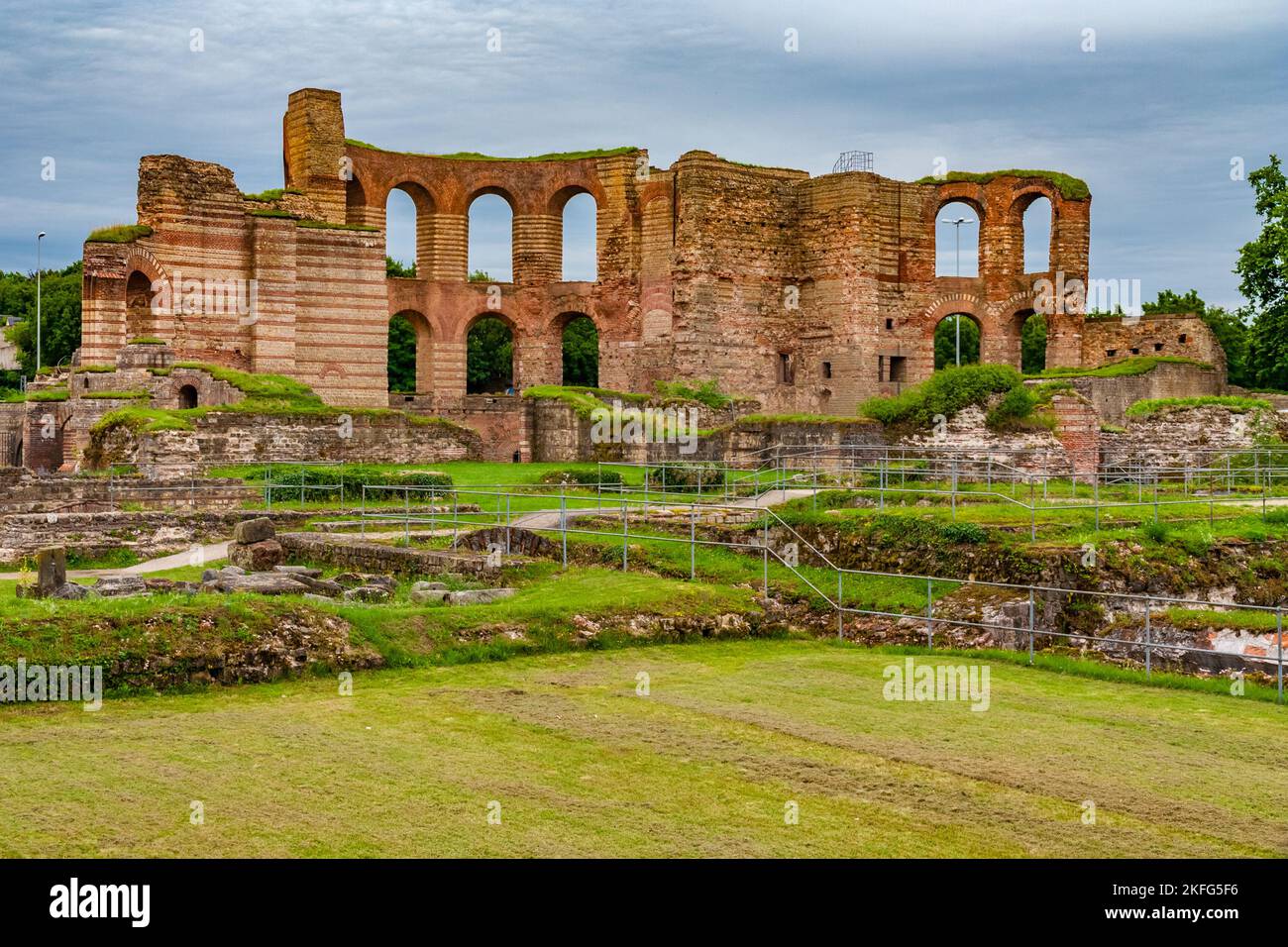 Interior view of the Roman bath complex with its subterranean passages ...