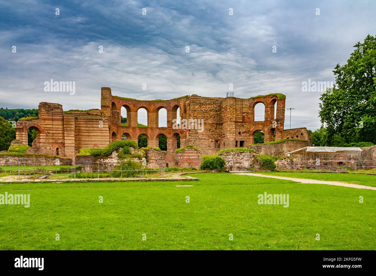 Lovely panoramic view of the Roman bath complex with the Palaestra in ...