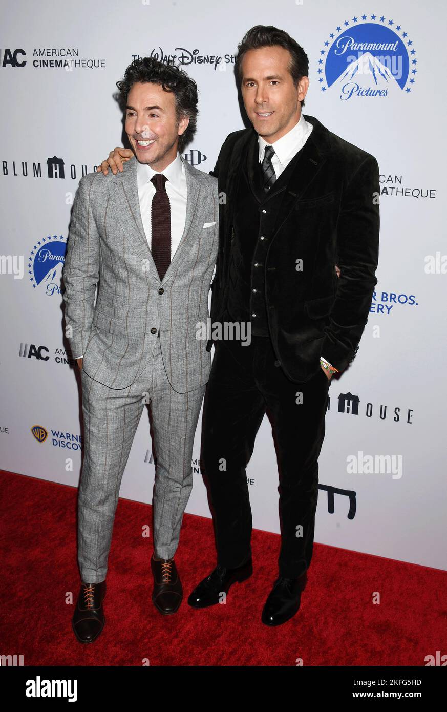 BEVERLY HILLS, CALIFORNIA - NOVEMBER 17: (L-R) Shawn Levy and honoree Ryan Reynolds attend the ...
