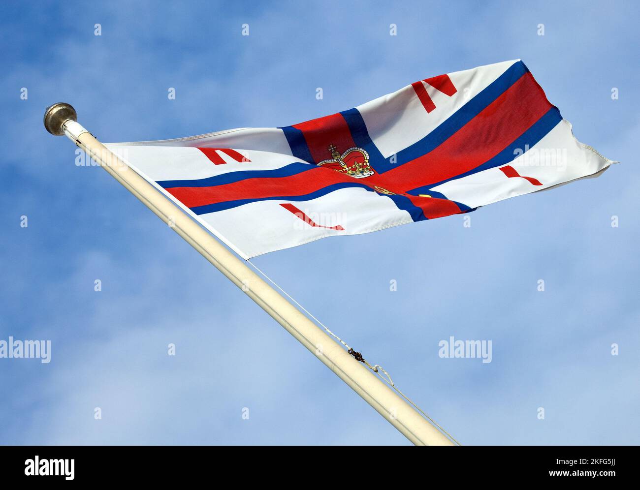 Royal National Lifeboat Institution RNLI flag seen flying above the ...