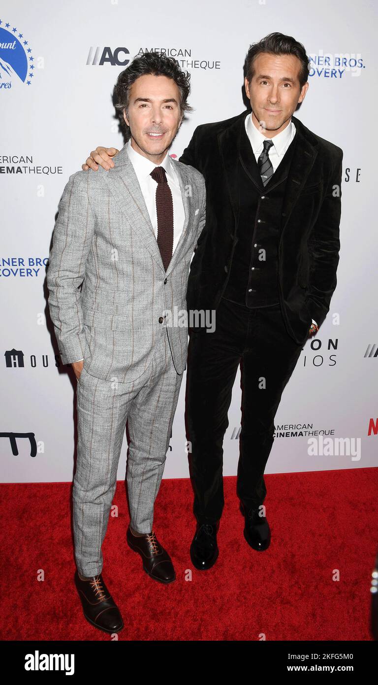 BEVERLY HILLS, CALIFORNIA - NOVEMBER 17: (L-R) Shawn Levy and honoree Ryan Reynolds attend the ...