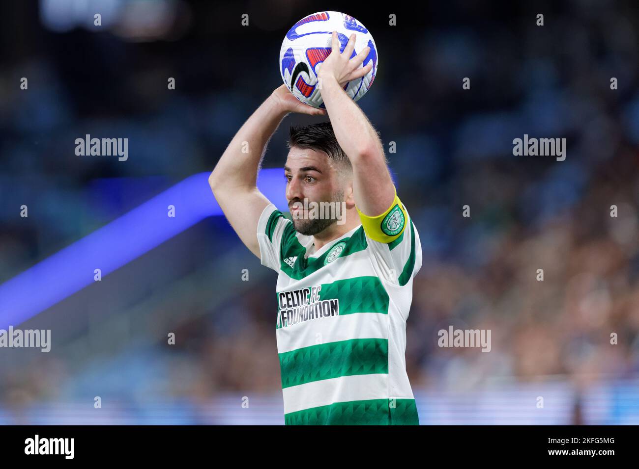 SYDNEY, AUSTRALIA - NOVEMBER 17: James Forrest of Celtic FC prepares to ...