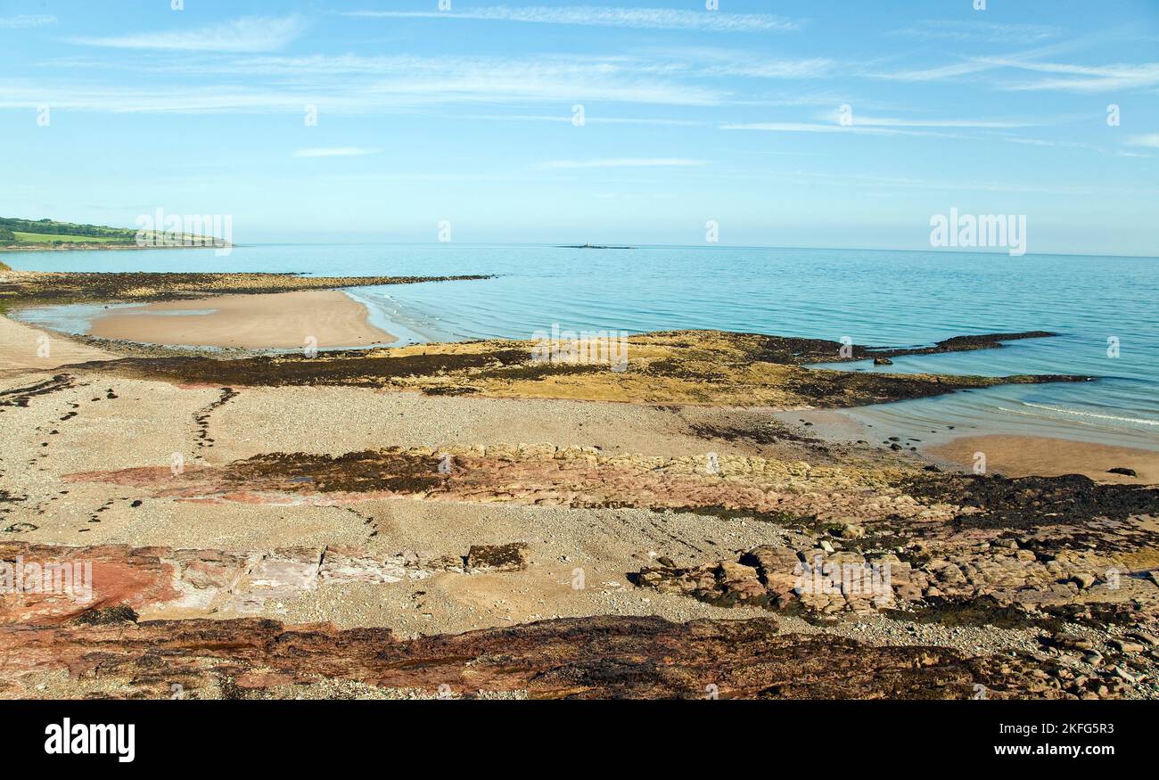 View over Porth y Mor from coastal path to Dulas Bay the Isle of ...