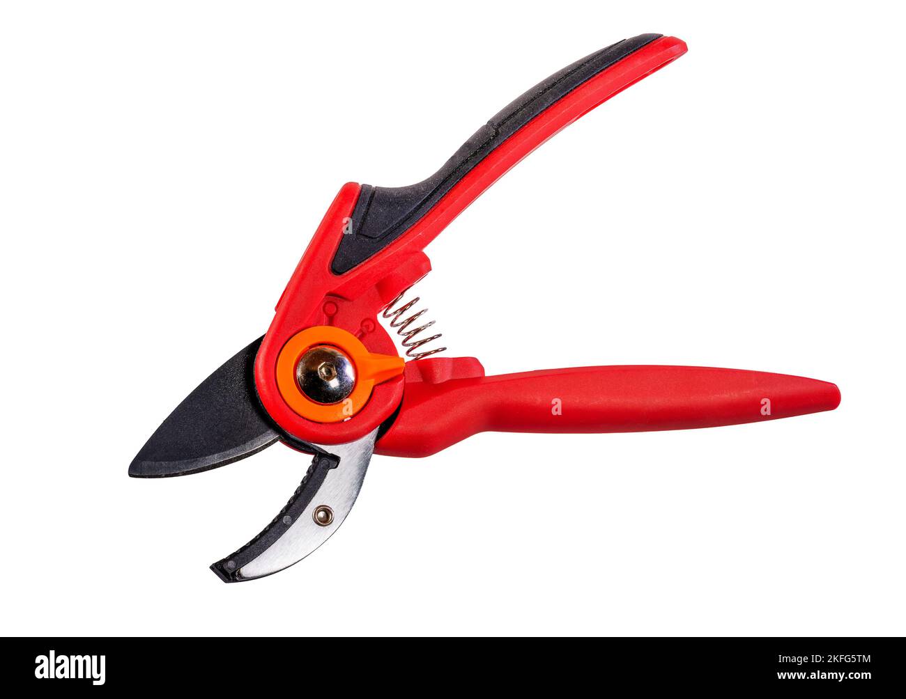 Closeup of an Isolated garden pruner with a red handle Stock Photo - Alamy