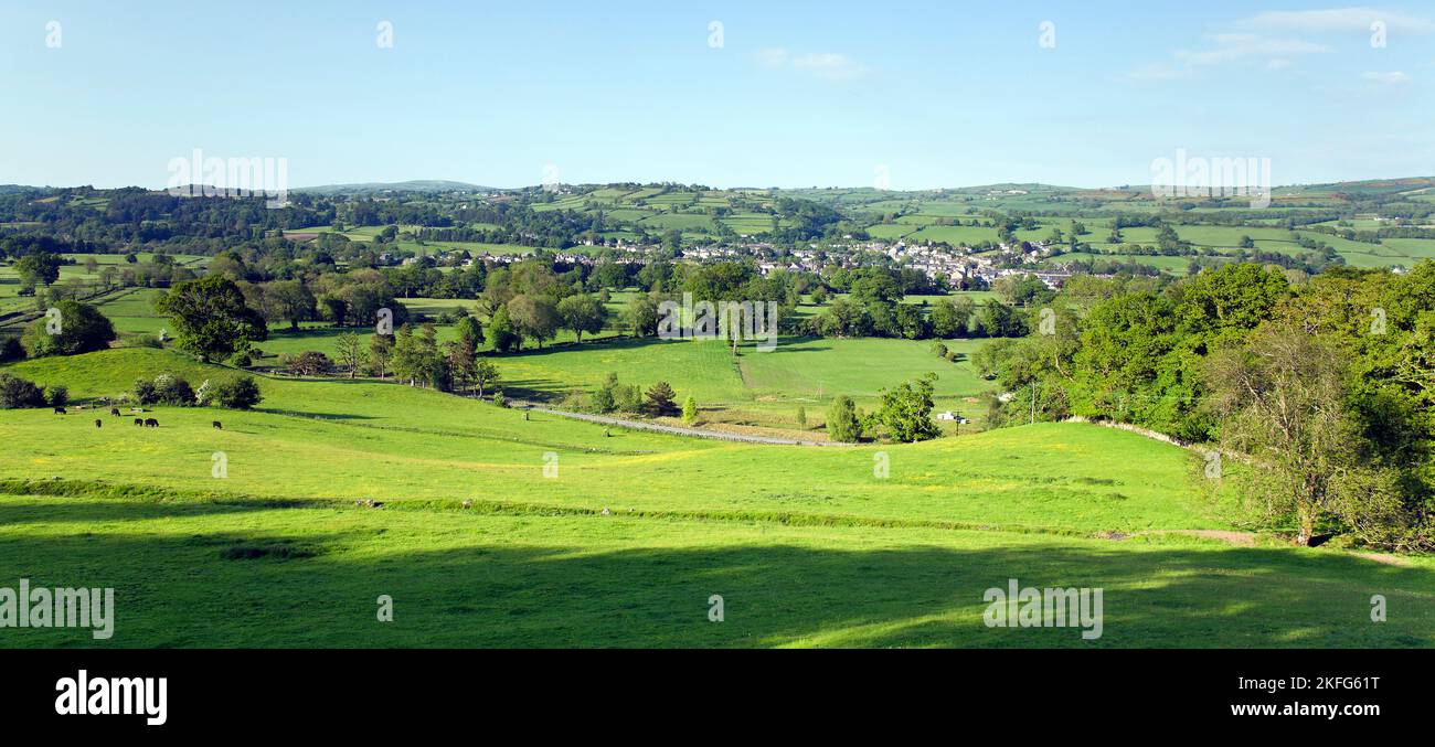 Landscape photograph view of Llanwrst Town in the Conwy Valley in ...