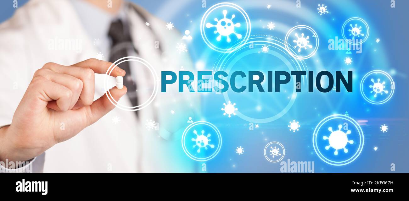 Doctor giving pill, virus concept Stock Photo - Alamy