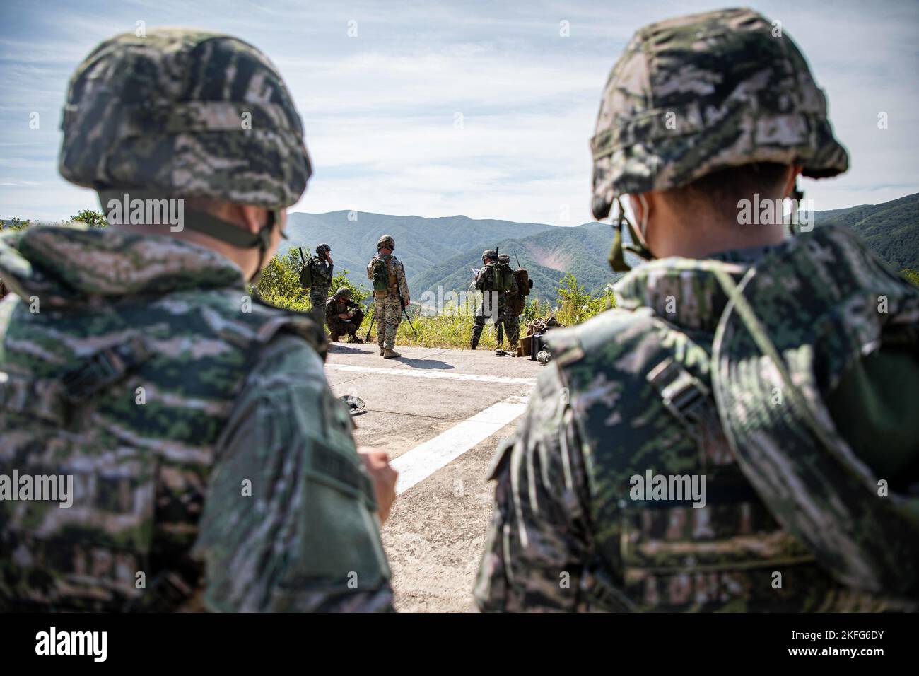 Republic of Korea (ROK) Marines observe joint terminal aircraft ...