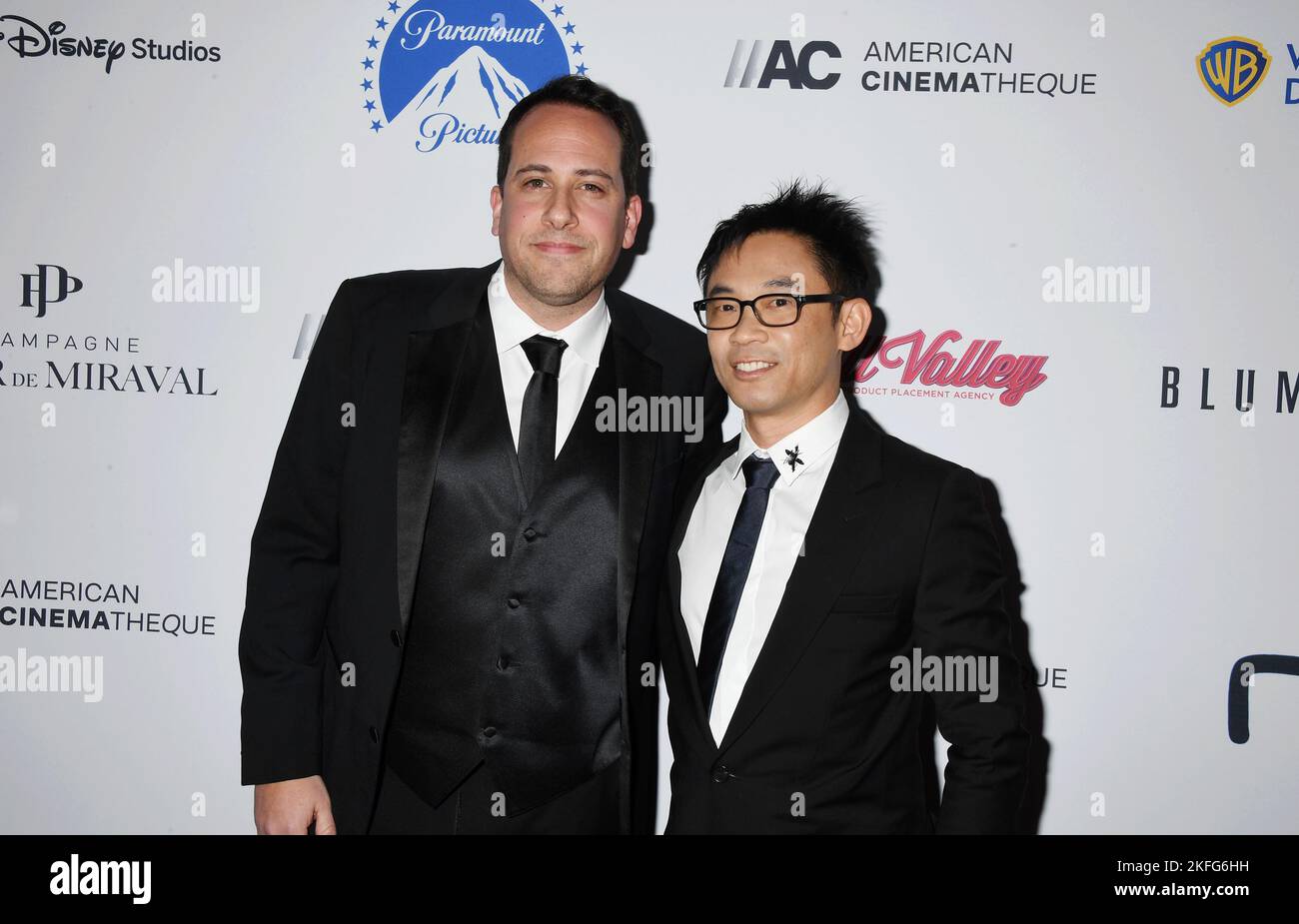 BEVERLY HILLS, CALIFORNIA - NOVEMBER 17: James Wan (R) and guest attend ...