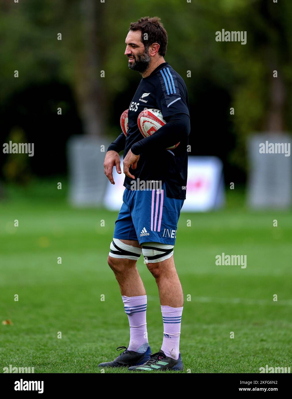 New Zealand captain Sam Whitelock during a training session at The ...