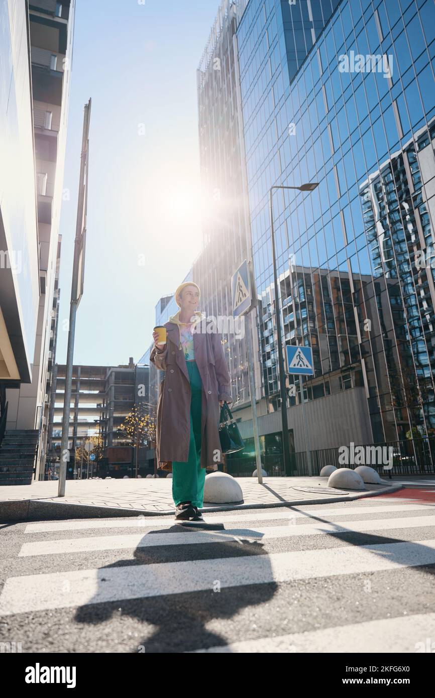Pedestrian crosses crosswalk in hi-res stock photography and images - Alamy