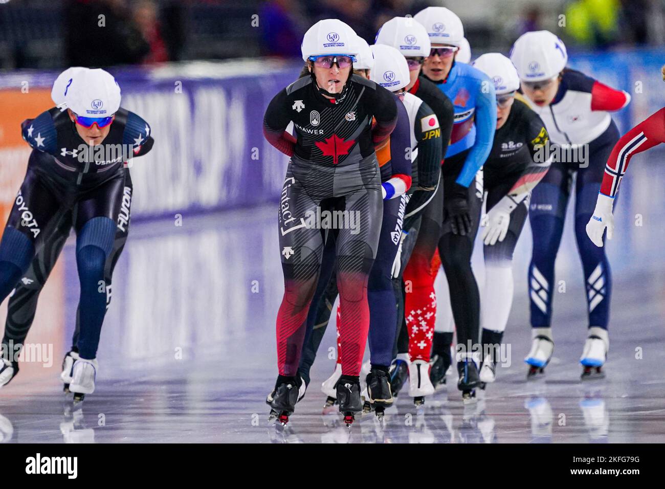 HEERENVEEN, NETHERLANDS - NOVEMBER 18: Ivanie Blondin of Canada ...
