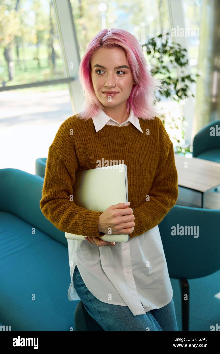 Portrait of smart lady with bright appearance Stock Photo - Alamy