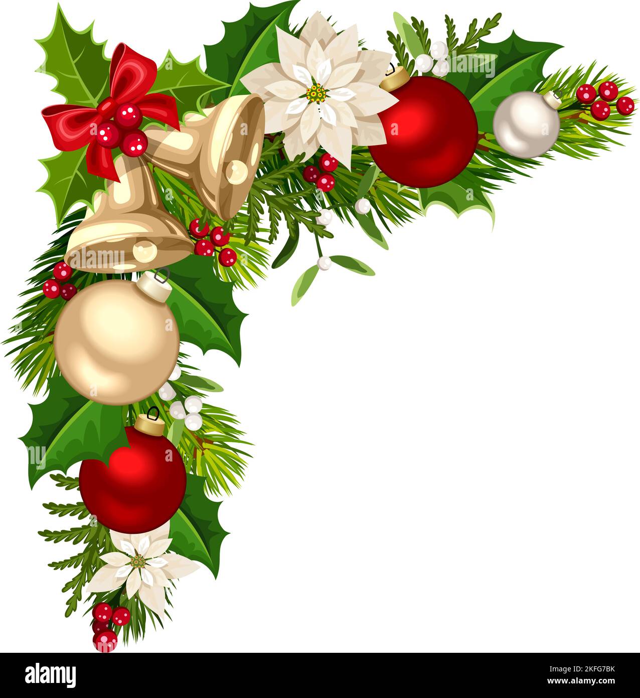 Christmas Holly Corner Border