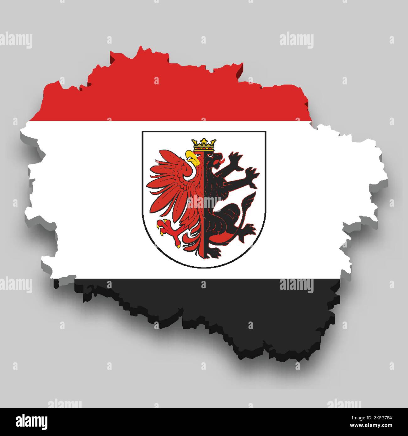 3d isometric Map of Kuyavia-Pomerania is a region of Poland with ...