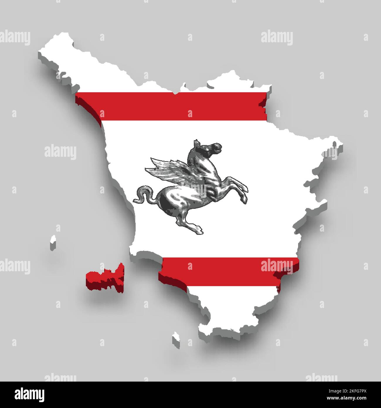 3d isometric Map of Tuscany is a region of Italy with national flag Stock Vector Image & Art - Alamy