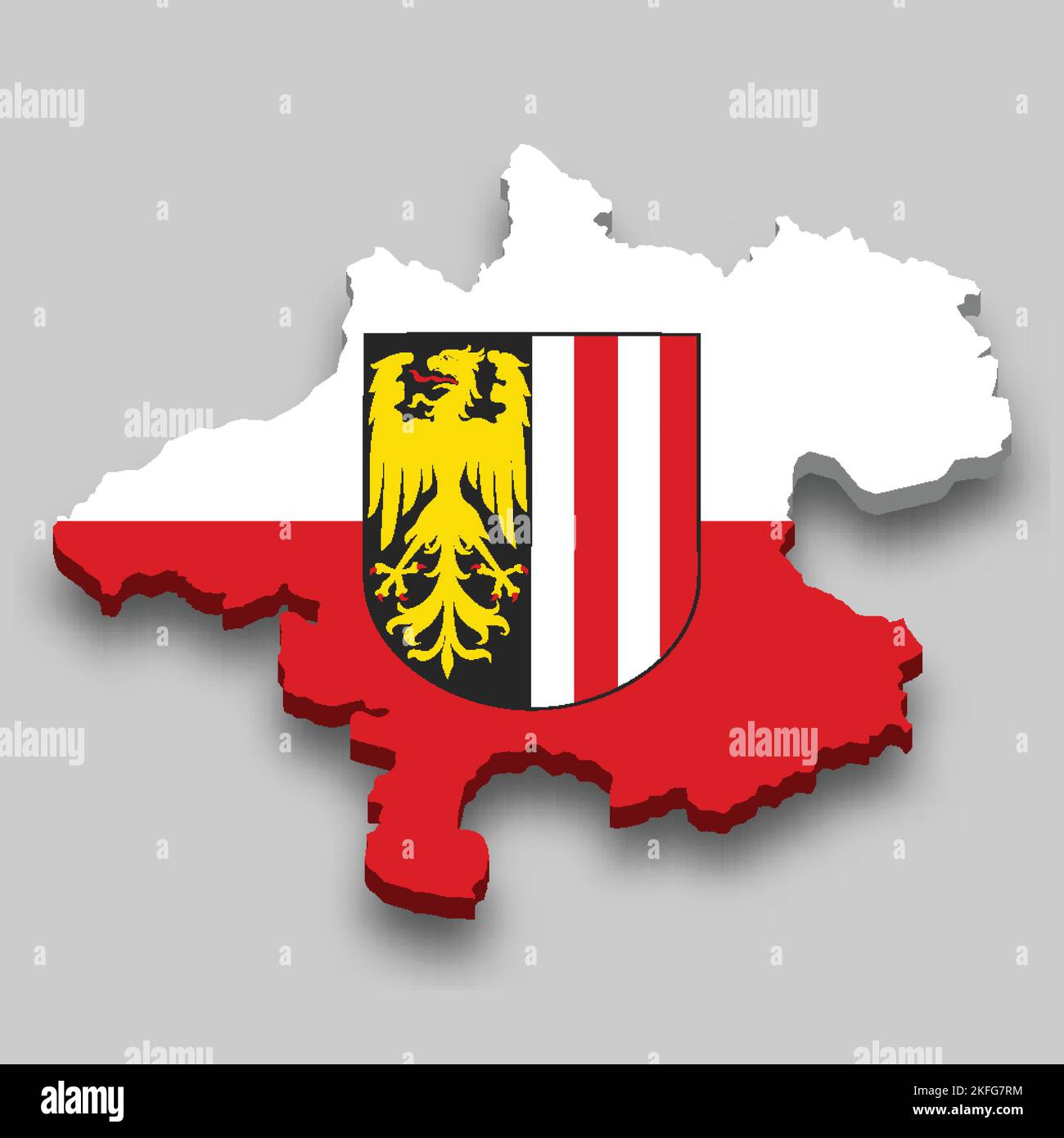 3d isometric Map of Upper Austria is a region of Austria with national ...