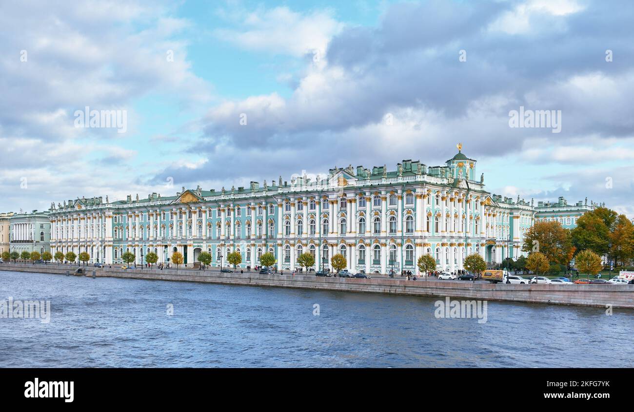 A view of the Winter Palace which houses the State Hermitage Museum ...