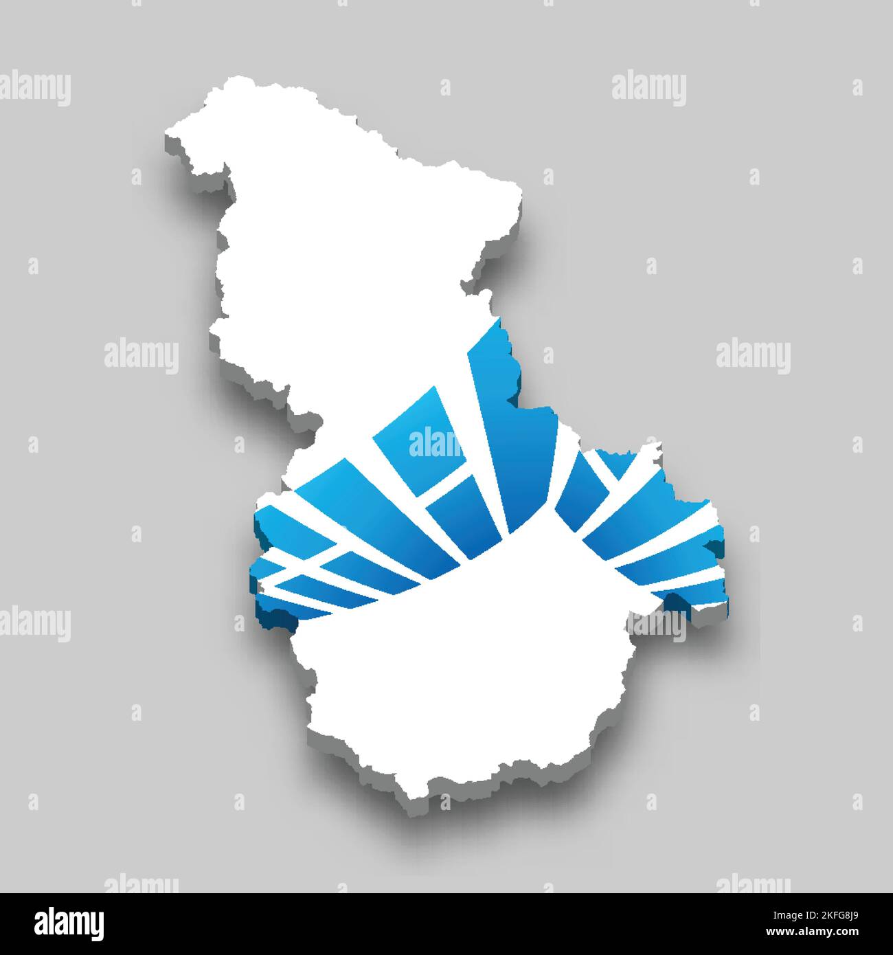 3d isometric Map of Sejong is a region of South Korea with national ...