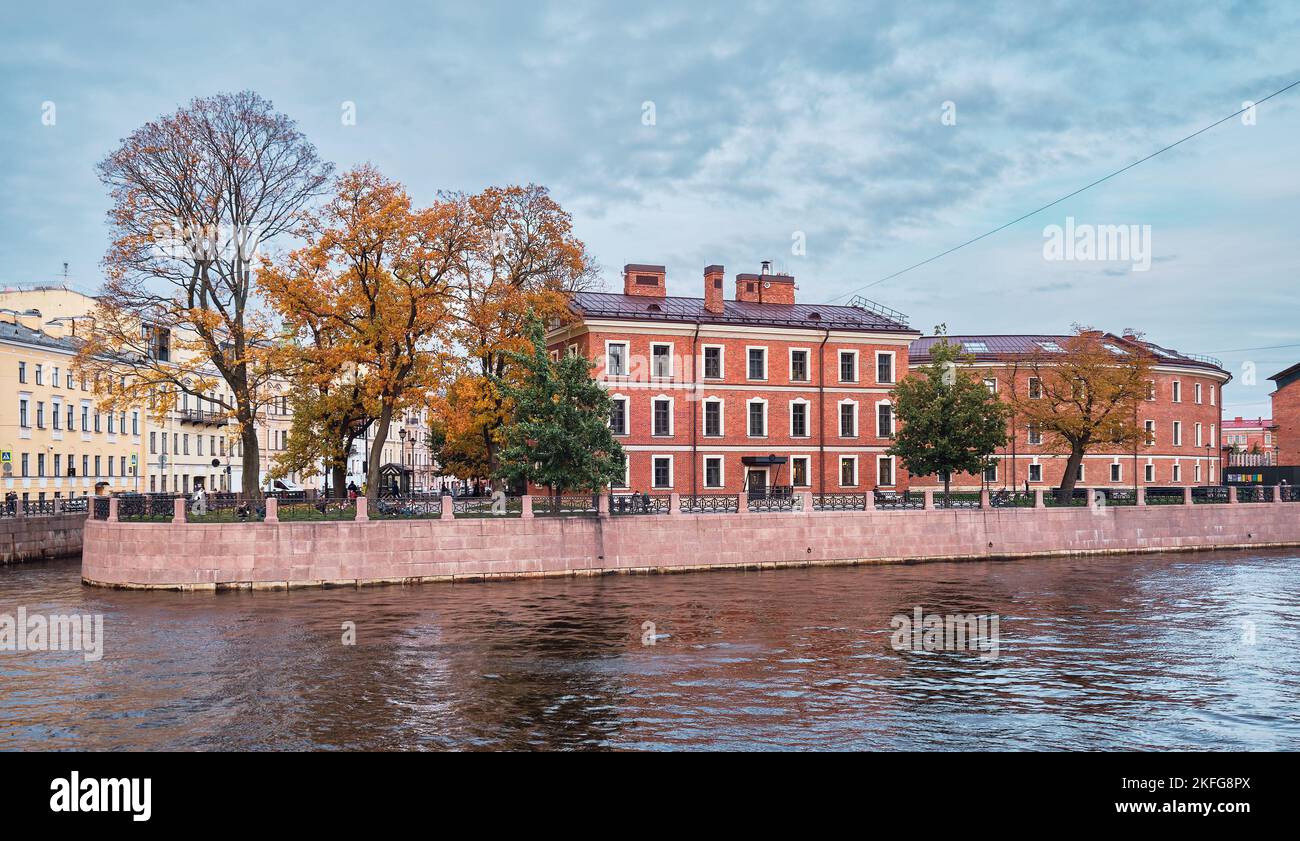 Man-made New Holland Island, view of the former house of the commandant ...