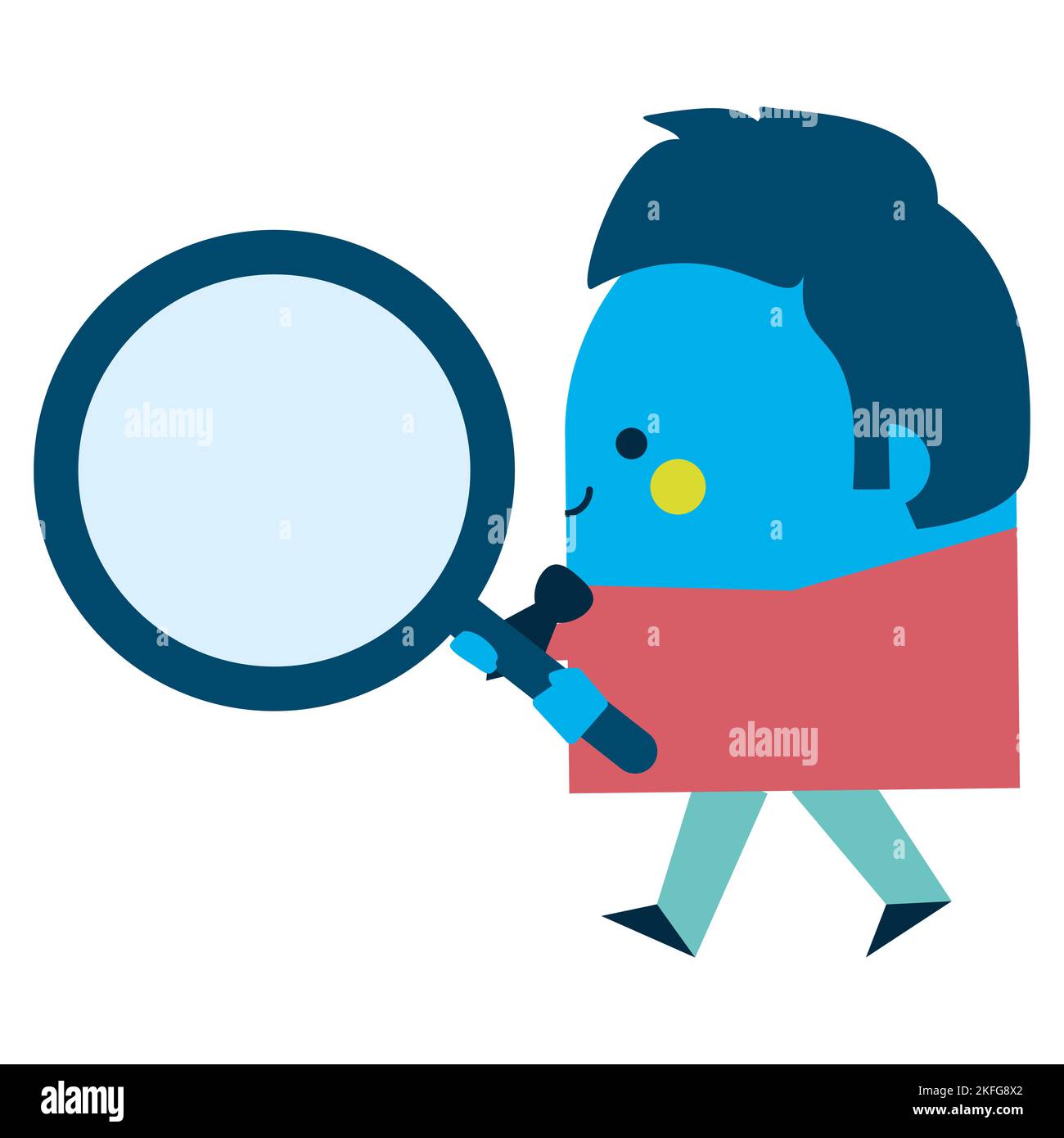 Illustration of an expert businessman holding a magnifying glass ...