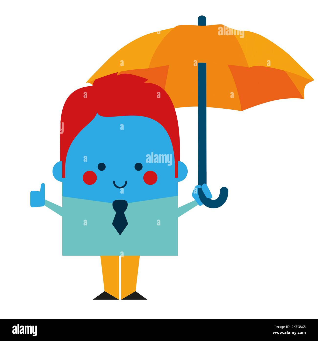 Illustration of a businessman holding an umbrella - business and ...