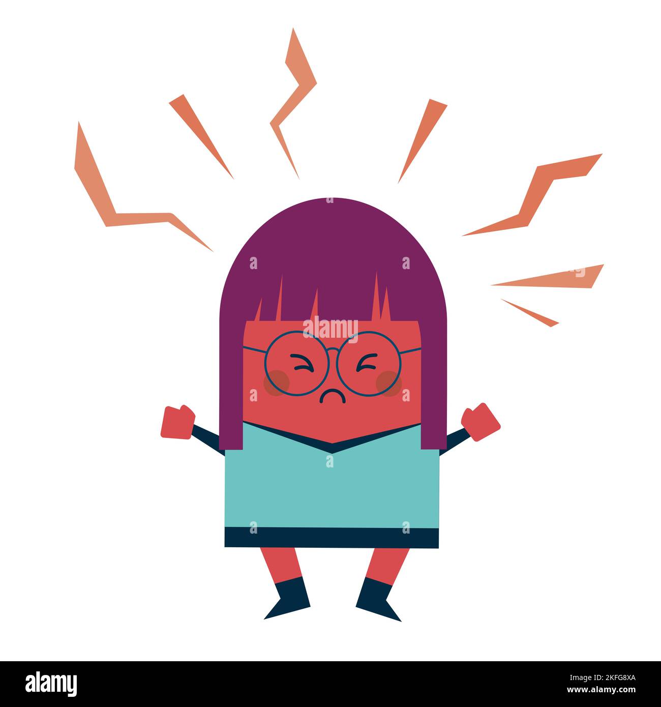 Illustration of an angry businesswoman - business and working design ...