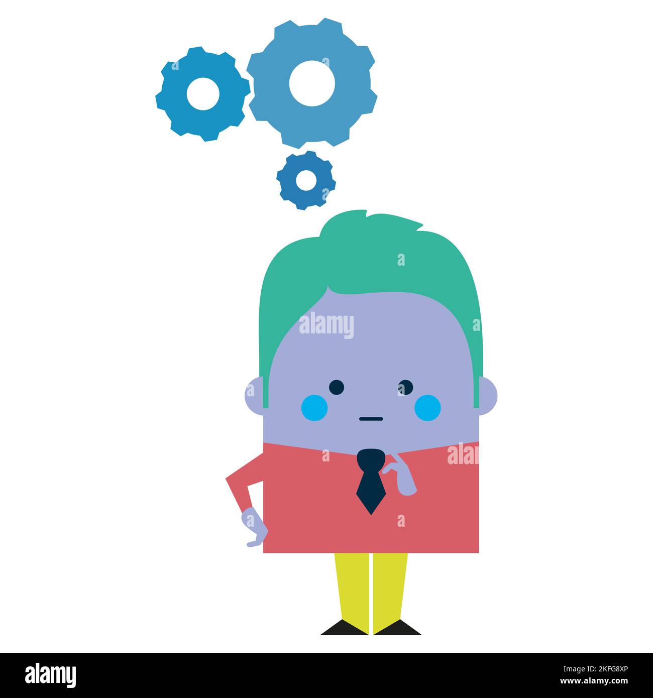Illustration of a businessman thinking - business and working design ...