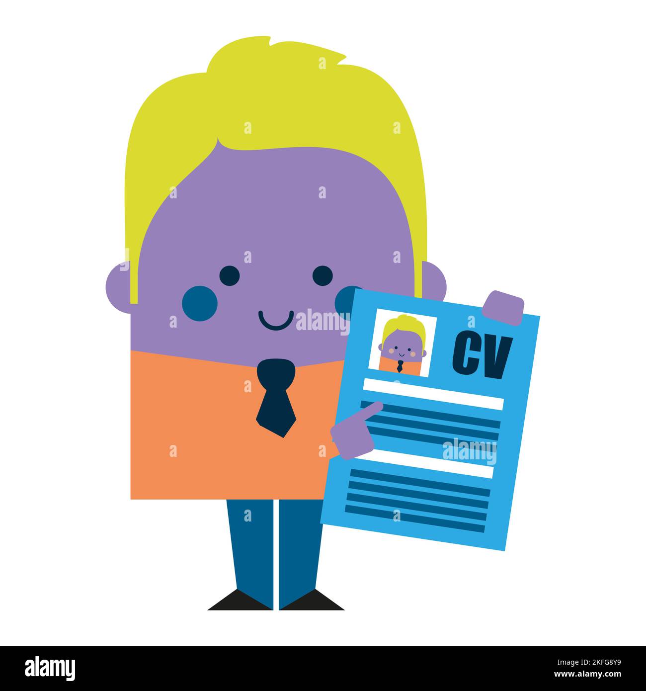 Illustration of a businessman holding a CV - business and working ...