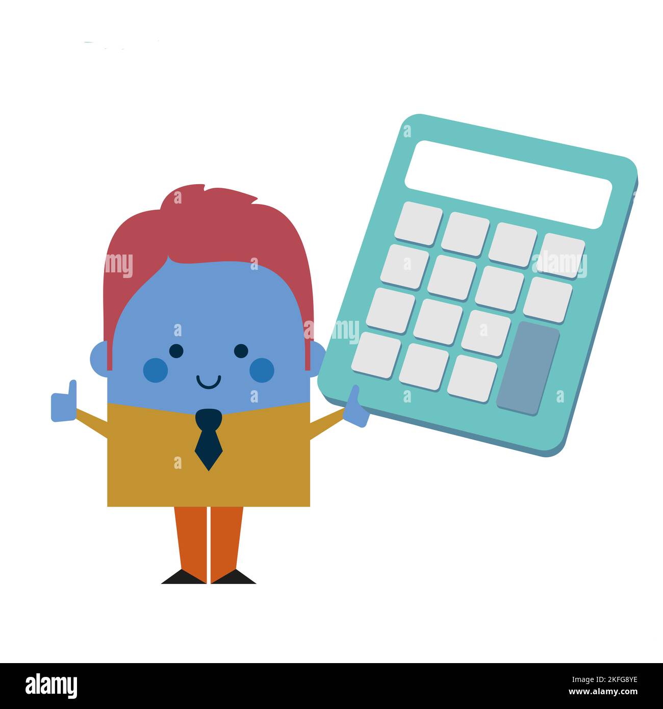 Illustration of an accounting businessman holding a calculator ...