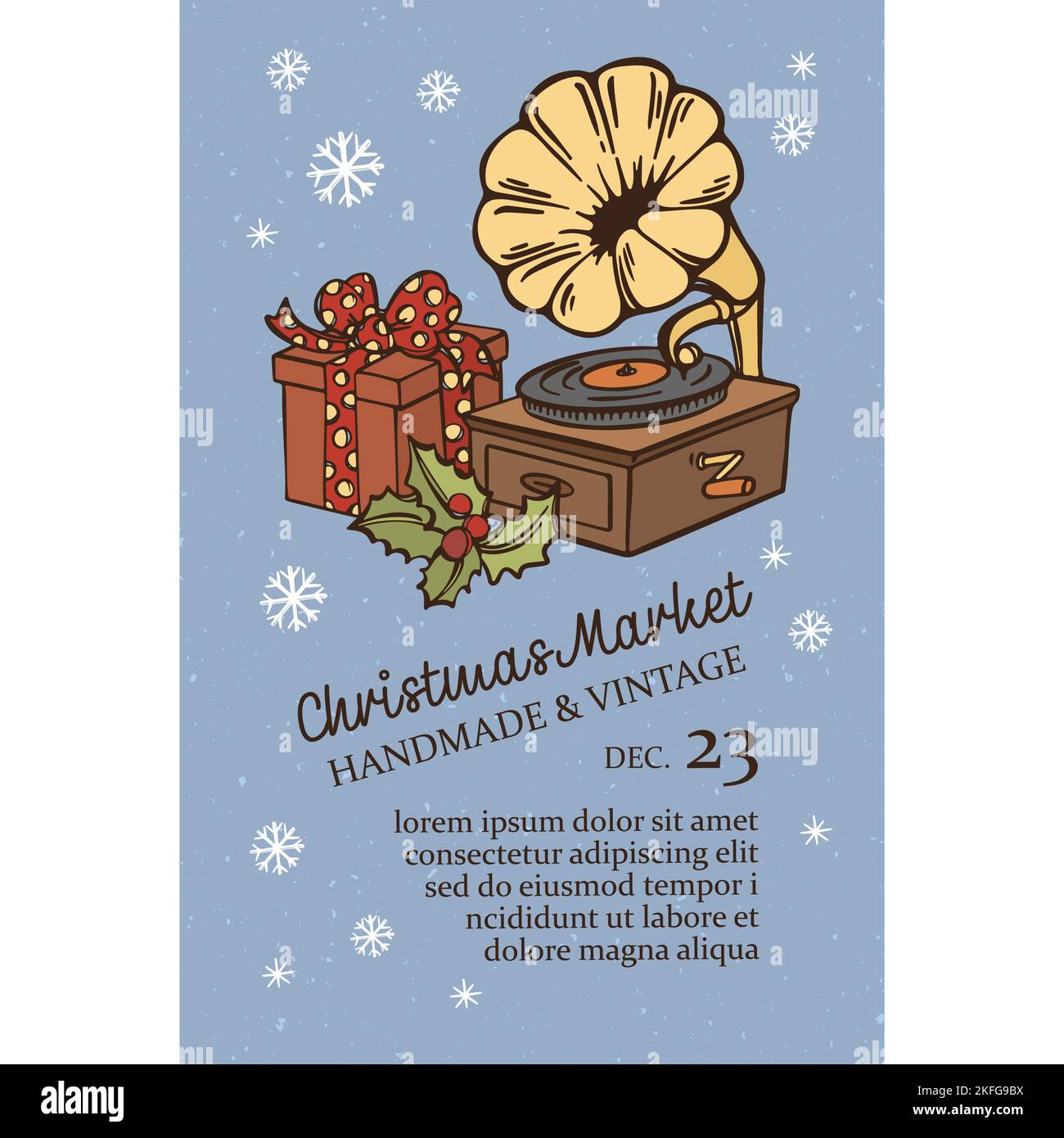 HANDMADE CHRISTMAS Gramophone And Vinyl Record New Year Gifts Vintage ...