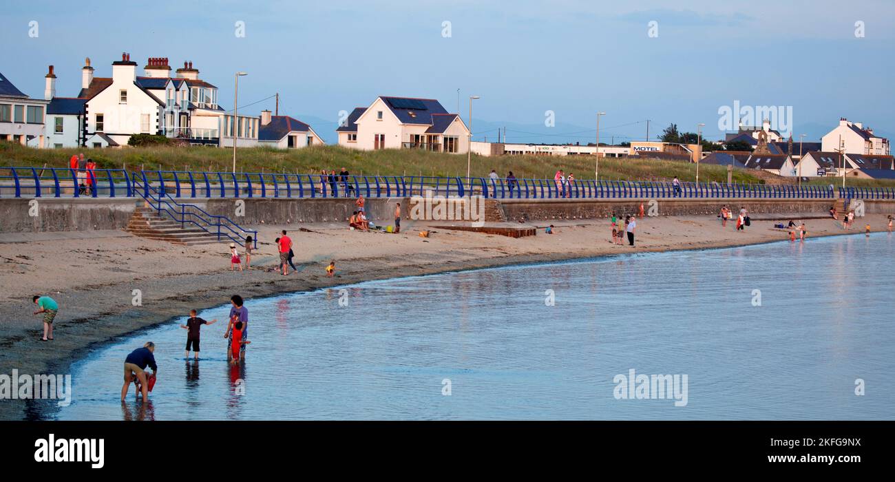 Trearddur Bay seaside resort late evening summer on the western coast ...