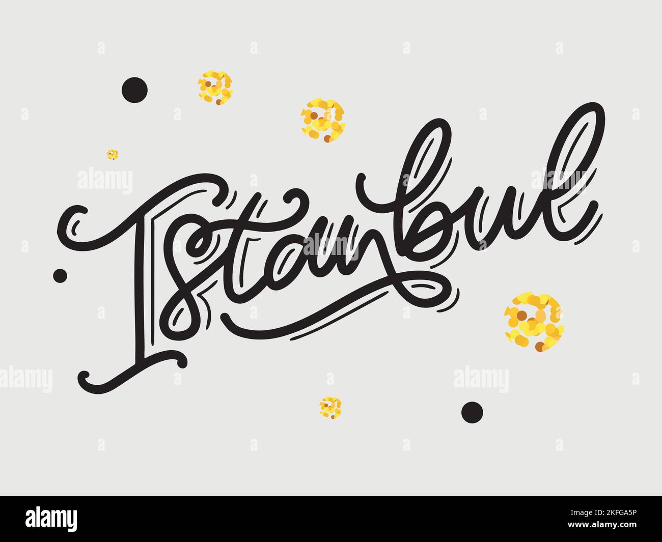 Istanbul. Hand lettering. Vector logo of Istanbul in black color with ...
