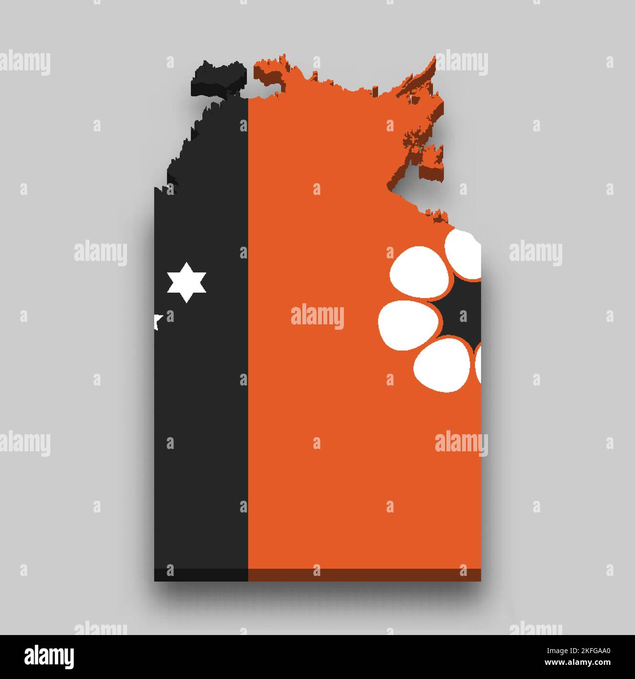 3d isometric Map of Northern Territory is a state of Australia with ...