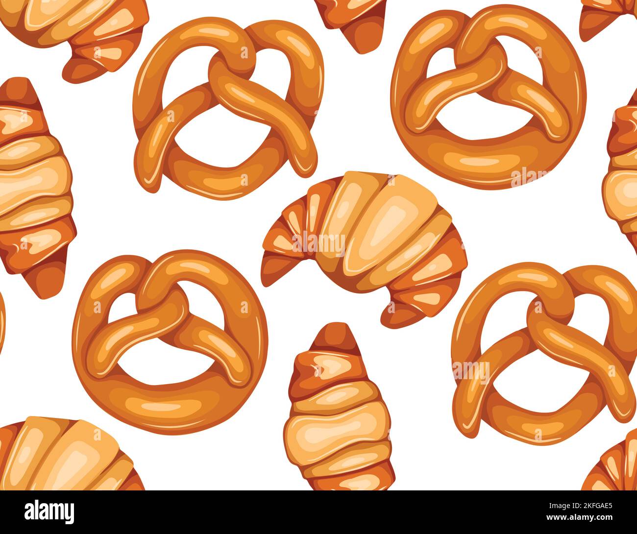 Vector texture with German and French bakery treats. Seamless pattern ...