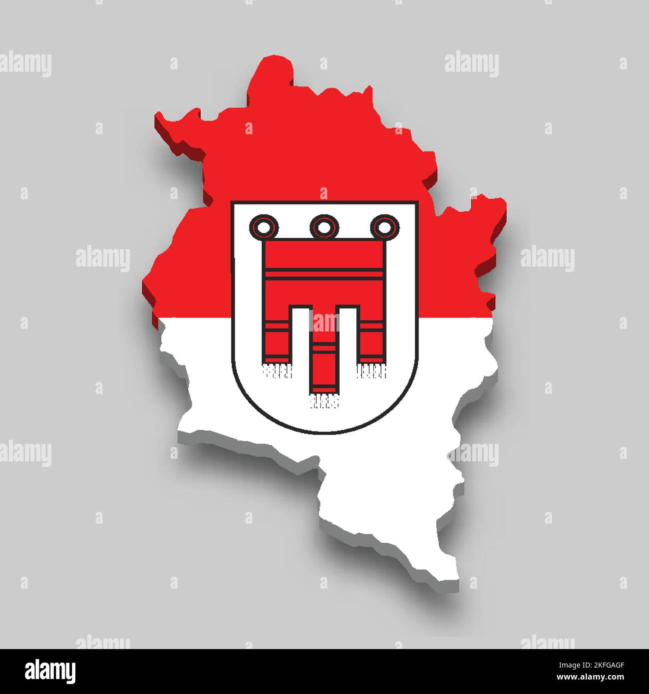3d isometric Map of Vorarlberg is a region of Austria with national ...