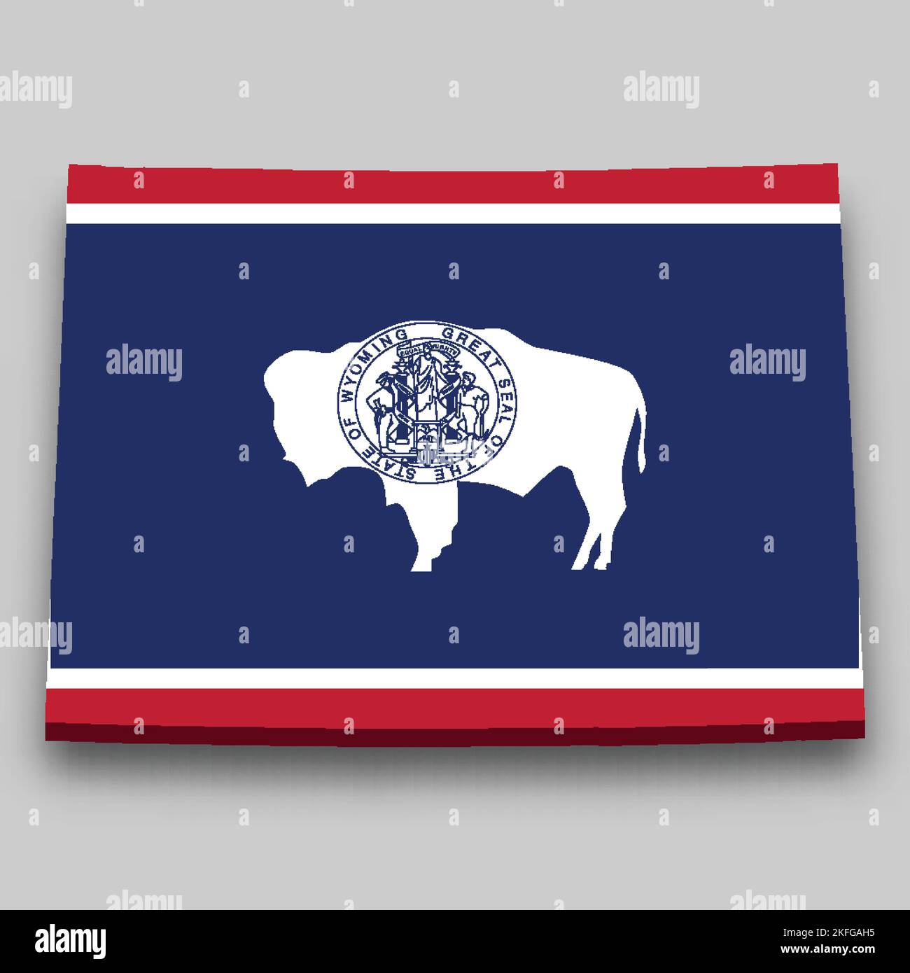 3d isometric Map of Wyoming is a state of United States with national ...