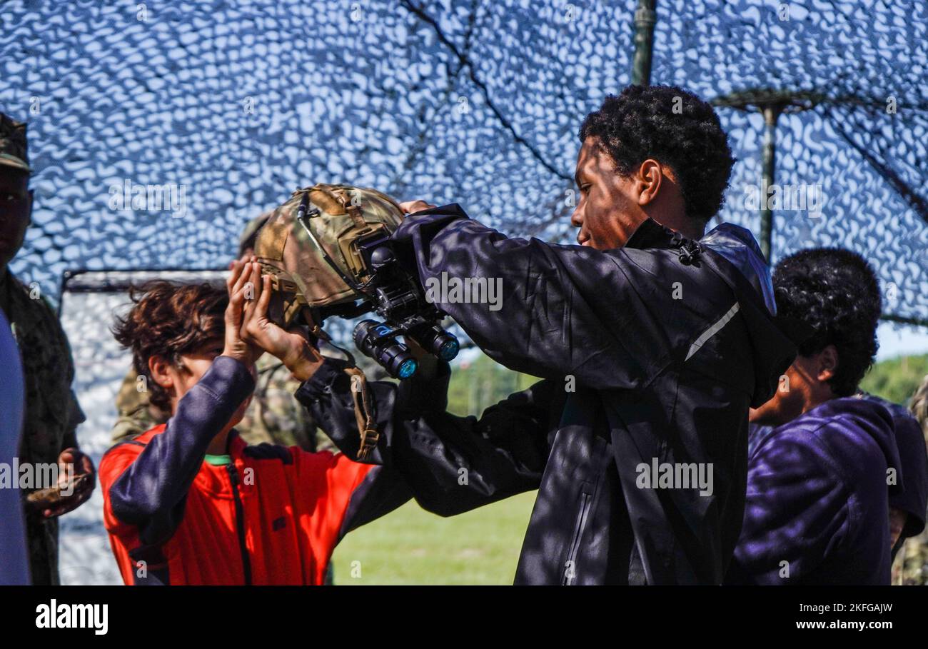 Students from local North Carolina high schools try on night vision ...