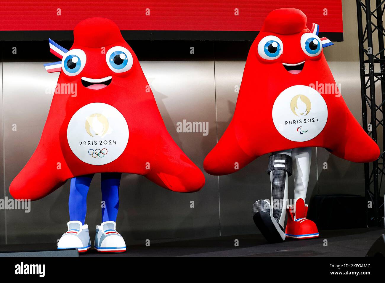 Paris, France - November 14: Paris 2024 Olympic and Paralympic mascots ...