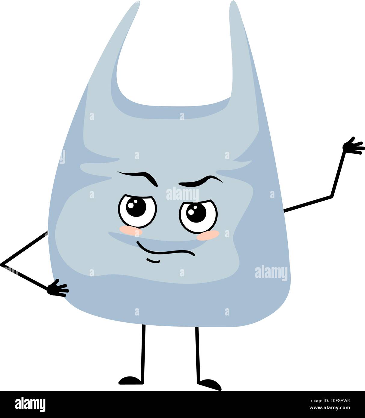 Cute character package with emotions of hero, brave face, arms and leg ...