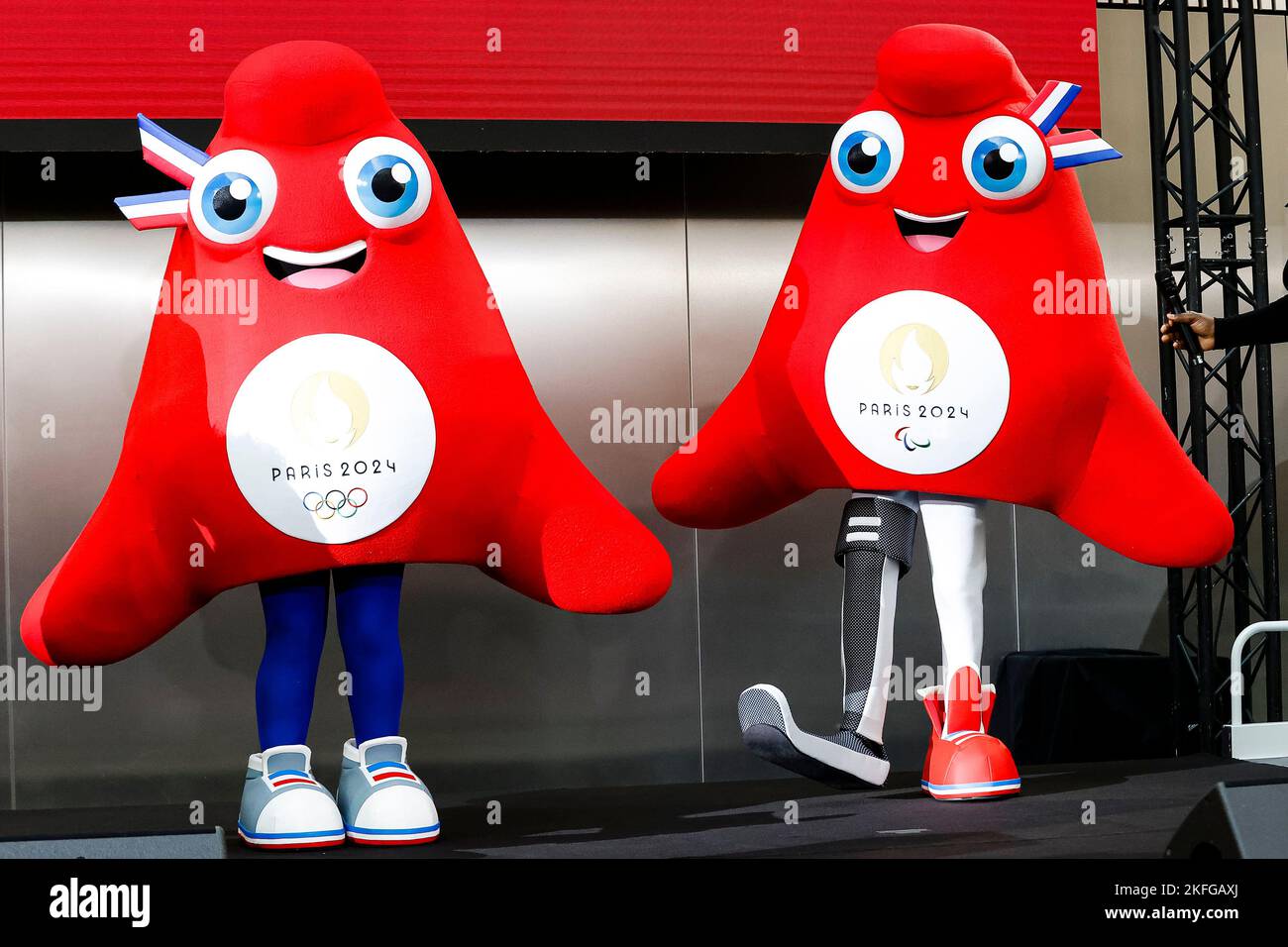 Paris, France - November 14: Paris 2024 Olympic and Paralympic mascots ...