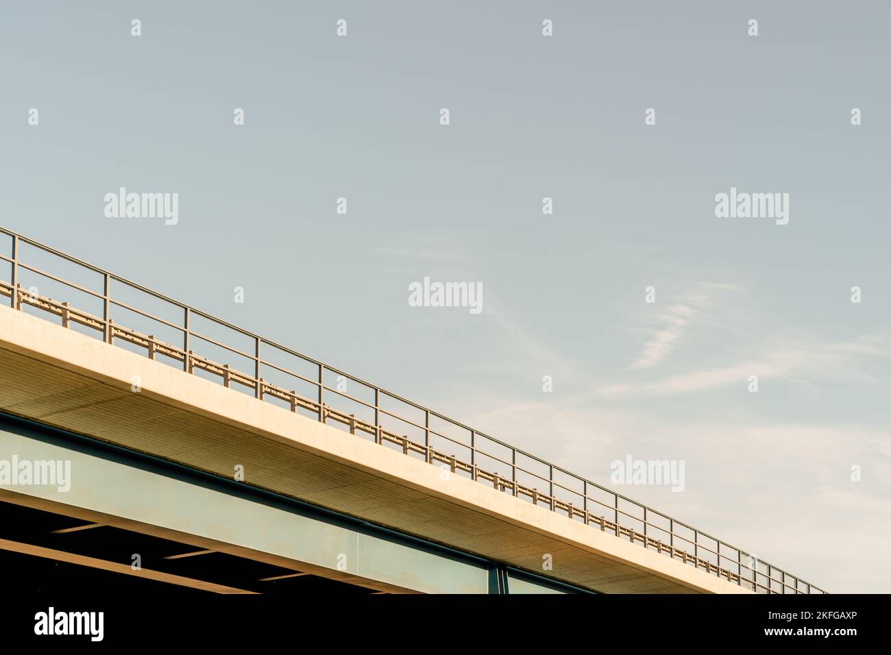 A low angle of a highway a45 bridge during the daytime in Wetzlar ...