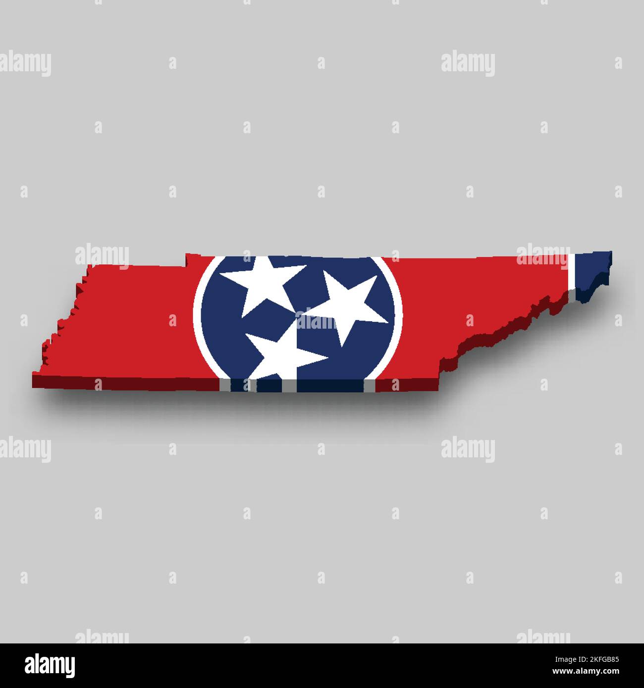3d isometric Map of Tennessee is a state of United States with national ...