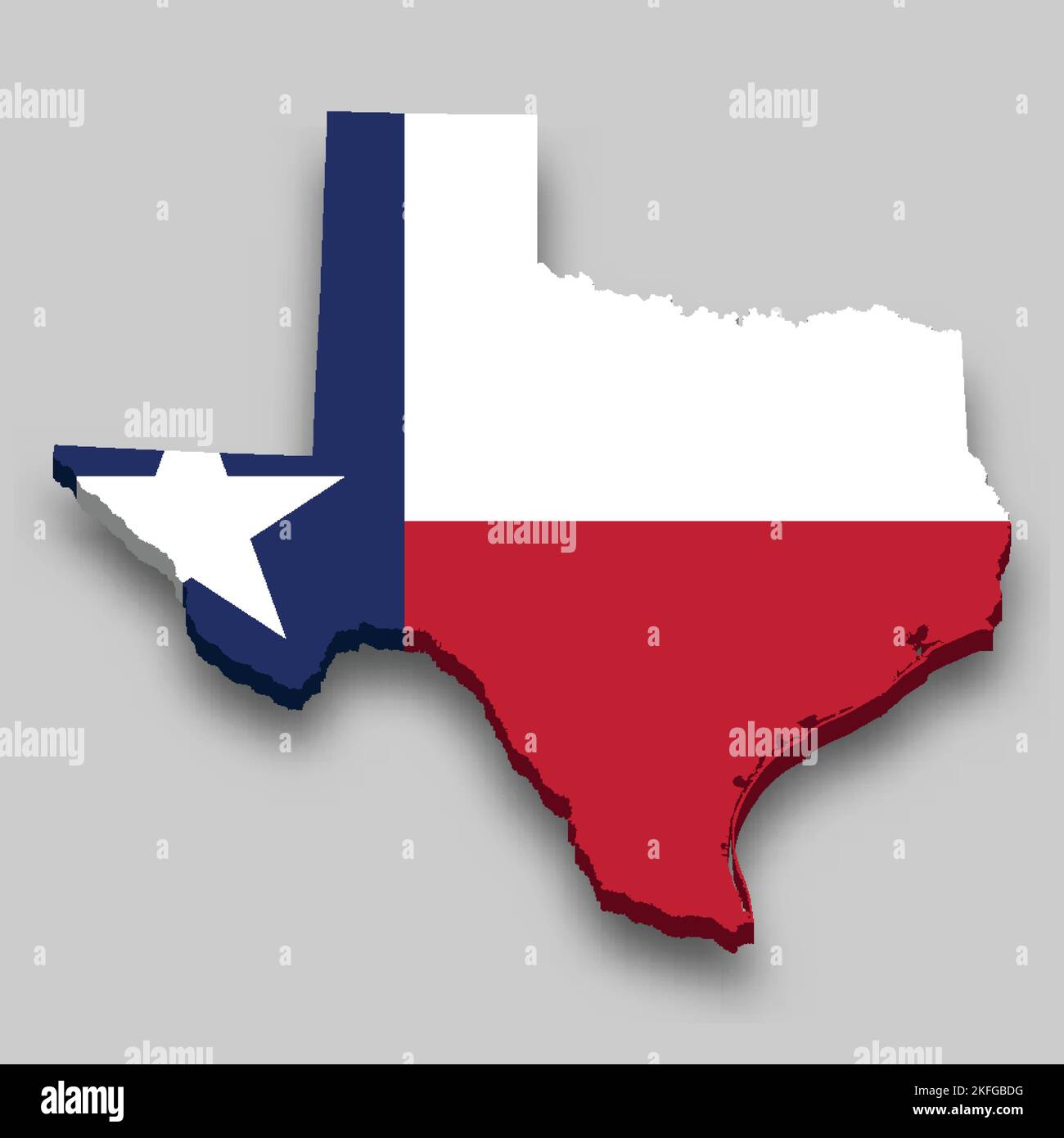 3d isometric Map of Texas is a state of United States with national ...