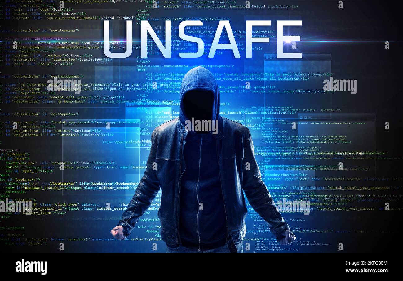 Faceless hacker on code background Stock Photo - Alamy
