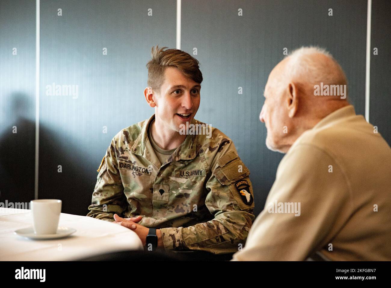 U.S. Army Spc. Tom Darlington, a Soldier assigned to the 101st Airborne ...