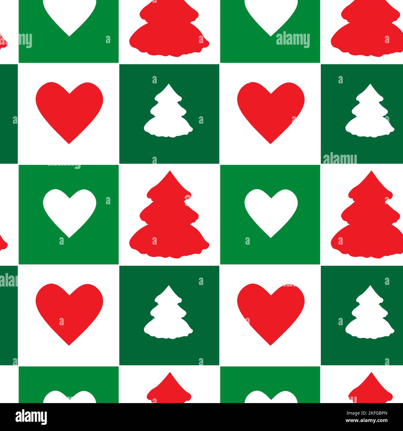 Christmas tree red hearts Stock Vector Images - Alamy