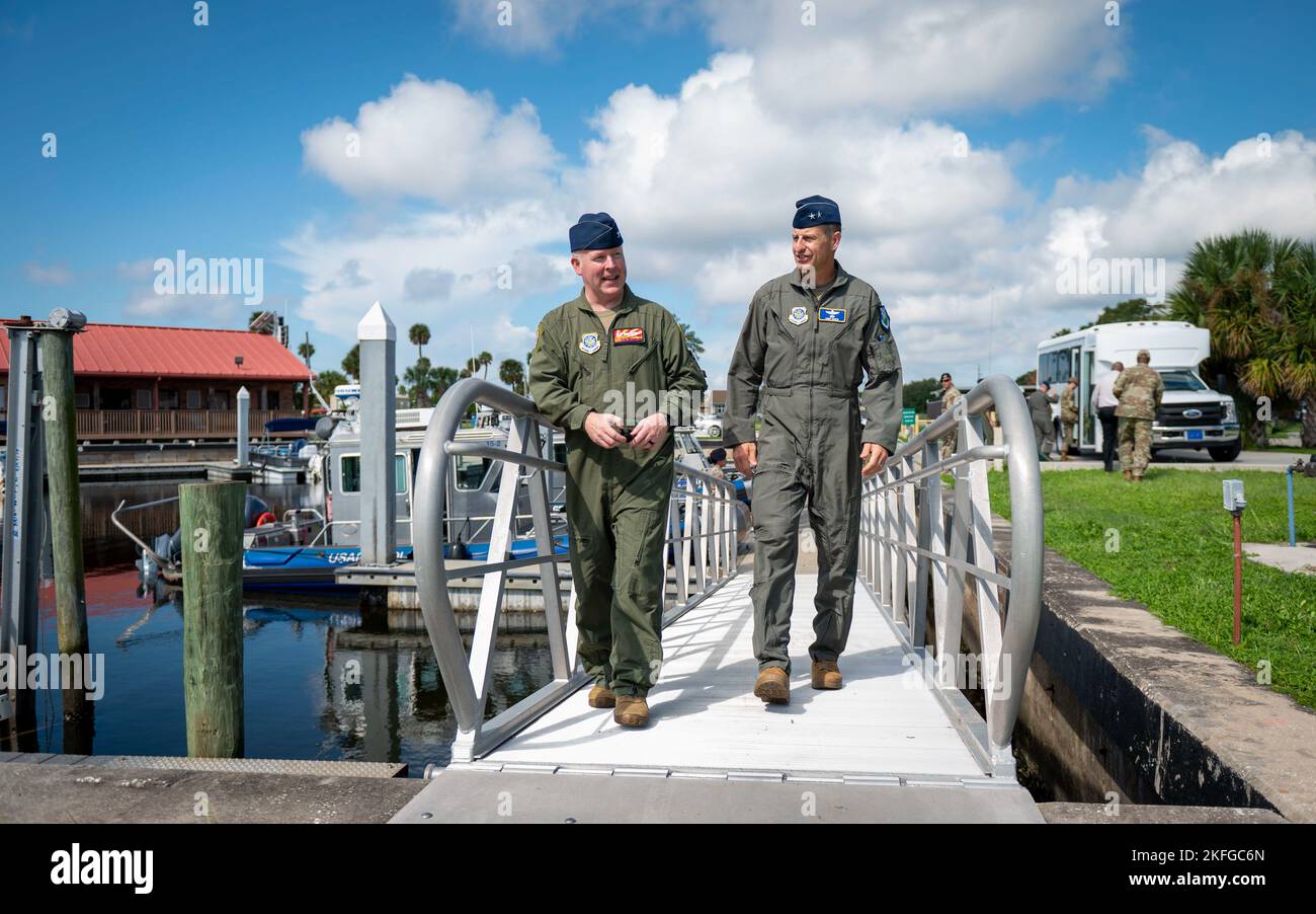 U.S. Air Force Maj. Gen. Corey Martin, 18th Air Force commander, speaks ...